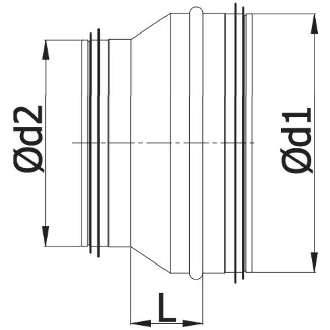 Verloopstuk van Ø 100mm - Ø 80mm voor spirobuis | Econox